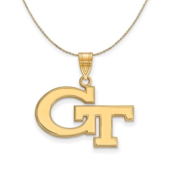 Black Bow Jewelry Co. | Jewelry | 4k Yellow Gold Georgia Technology Medium Gt Necklace 3 Inch ...